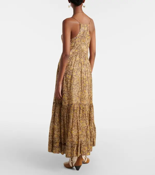MARANT ETOILE Sabba Floral Cotton Maxi Dress - Brown