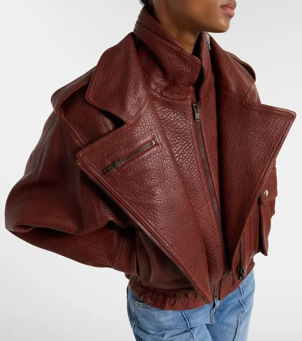 Isabel Marant Étoile Aneli Leather Bomber Jacket - Brown