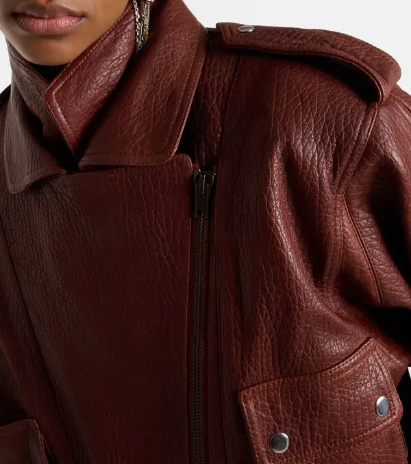 Isabel Marant Étoile Aneli Leather Bomber Jacket - Brown