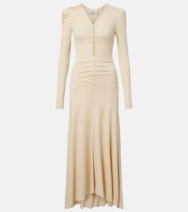 Isabel Marant Étoile Nejma Gathered Midi Dress - Beige
