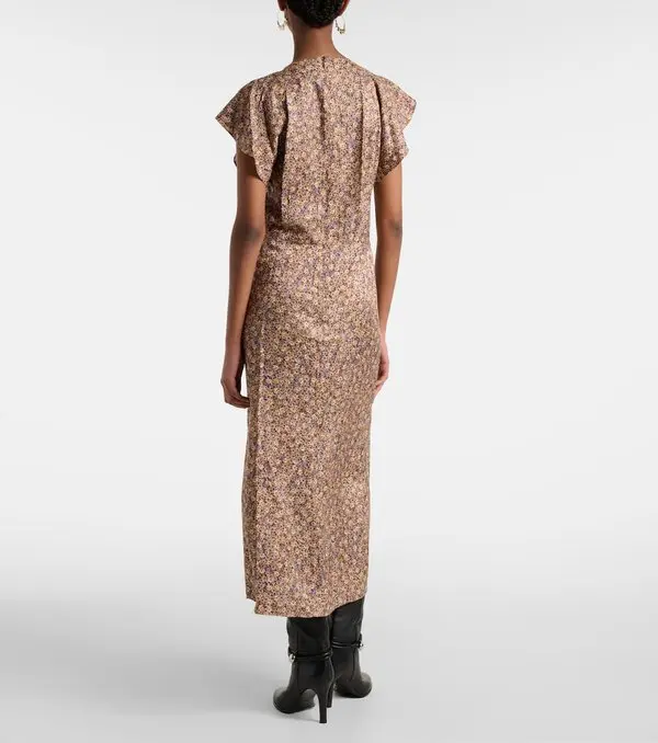 Isabel Marant Étoile Lyndsay Floral Gathered Midi Dress - Multicoloured