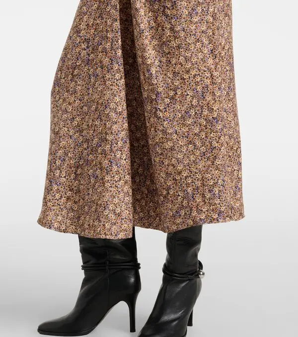 Isabel Marant Étoile Lyndsay Floral Gathered Midi Dress - Multicoloured