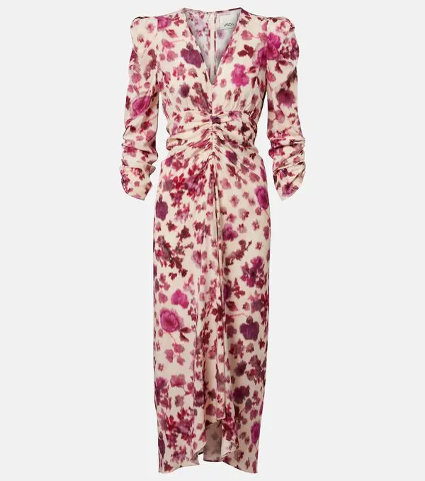 Isabel Marant Étoile Albini Floral Silk-blend Midi Dress - White
