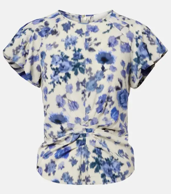 Isabel Marant Tullya Floral Silk-blend T-shirt