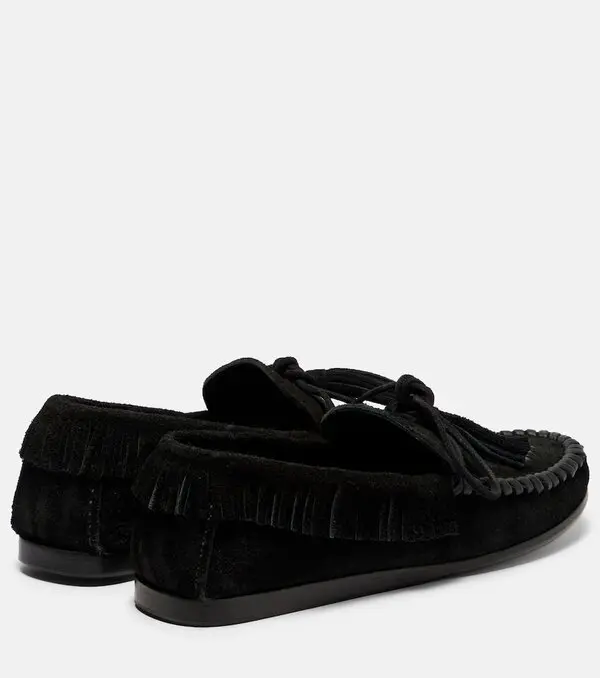Isabel Marant Étoile Fitza Fringed Suede Moccasins - Black