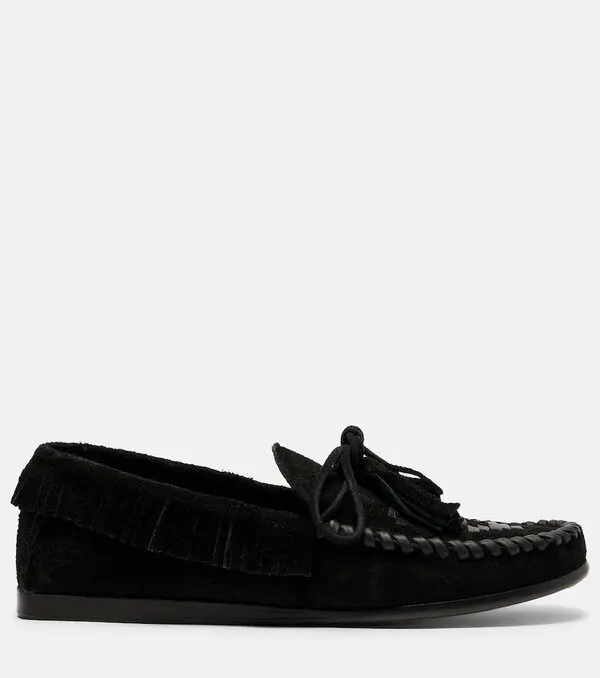 Isabel Marant Étoile Fitza Fringed Suede Moccasins - Black