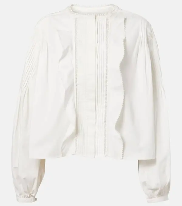 Isabel Marant Étoile Cubraly Ruffled Cotton Blouse - White