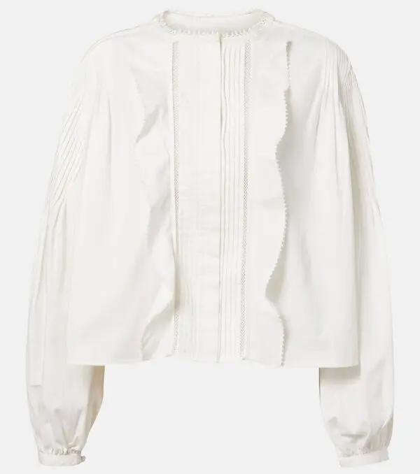 Isabel Marant Étoile Cubraly Ruffled Cotton Blouse - White