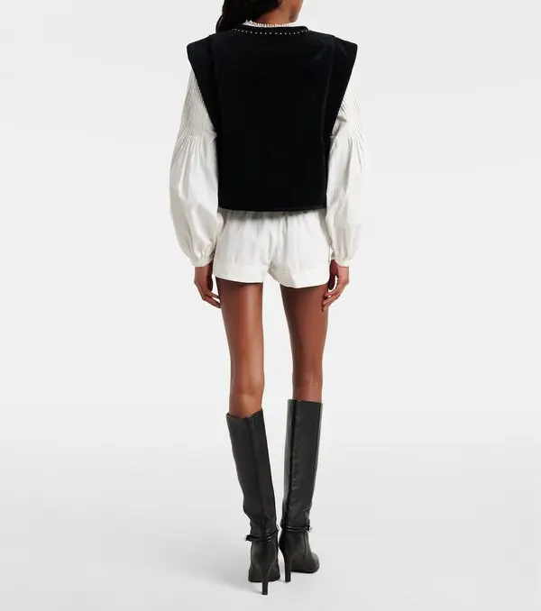 Isabel Marant Étoile Cybila Gathered Cotton Shorts - White