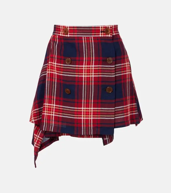 VIVIENNE WESTWOOD Plaid Asymmetric Miniskirt