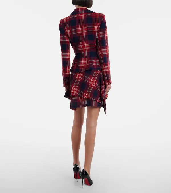 VIVIENNE WESTWOOD Plaid Asymmetric Miniskirt