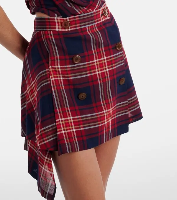 VIVIENNE WESTWOOD Plaid Asymmetric Miniskirt