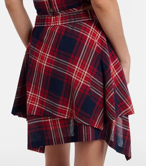 VIVIENNE WESTWOOD Plaid Asymmetric Miniskirt