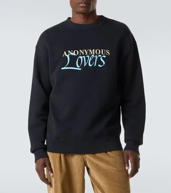 JW Anderson Anonymous Lovers Embroidered Sweatshirt - Black