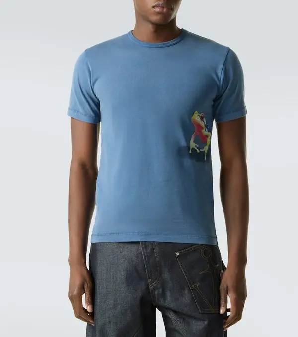 JW Anderson Printed Cotton Jersey T-shirt - Blue