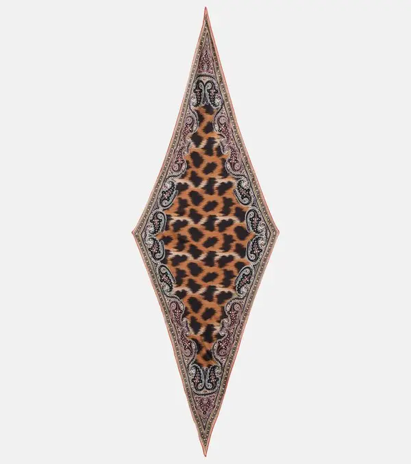 Etro Rombetto Leopard-print Silk Scarf - Multicoloured