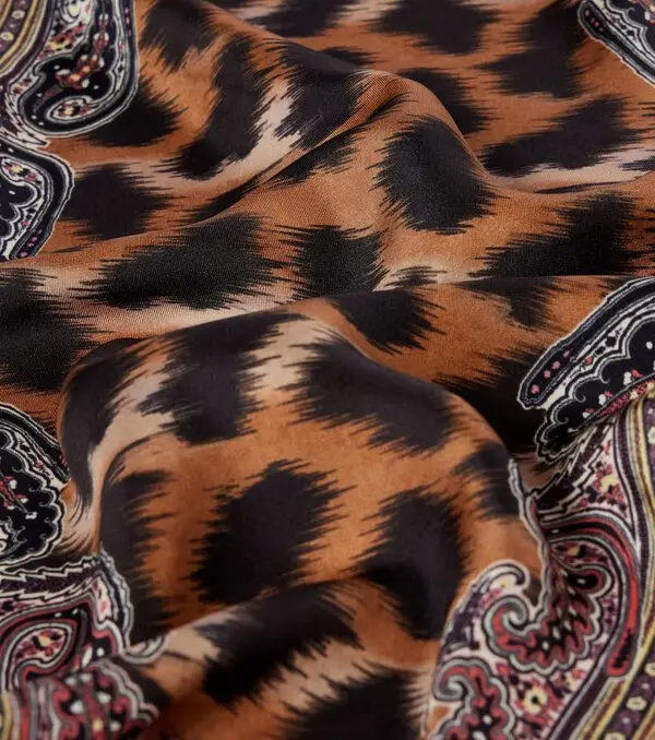 Etro Rombetto Leopard-print Silk Scarf - Multicoloured
