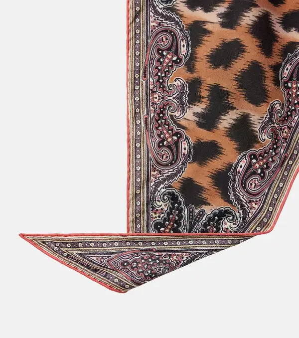 Etro Rombetto Leopard-print Silk Scarf - Multicoloured