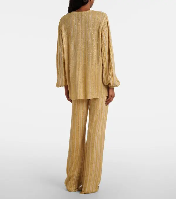 Missoni Zig Zag Lamé Straight Pants - Gold