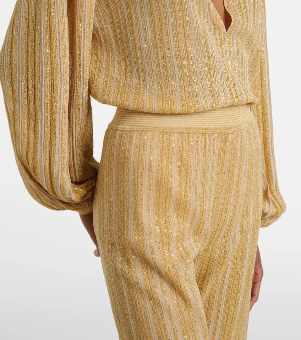 Missoni Zig Zag Lamé Straight Pants - Gold