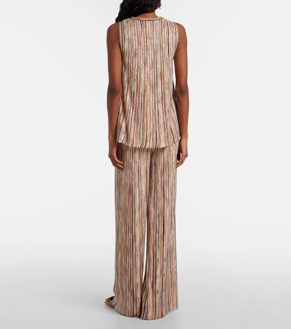 Missoni Sequined Striped Wide-leg Pants - Brown