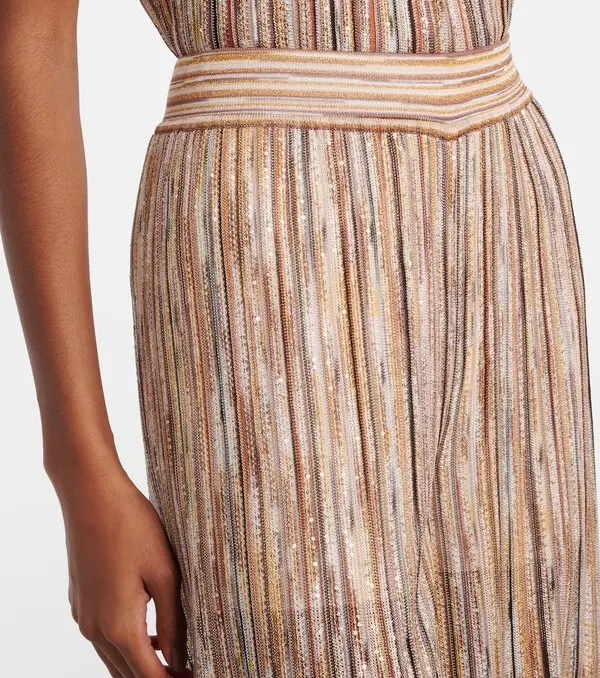 Missoni Sequined Striped Wide-leg Pants - Brown