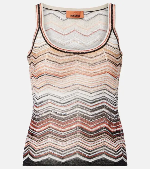 Missoni Zigzag Sequined Lamé Top - Multicoloured