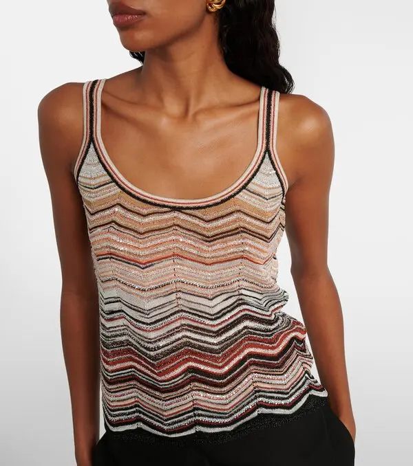 Missoni Zigzag Sequined Lamé Top - Multicoloured