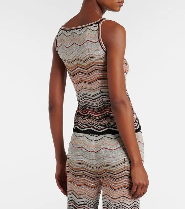 Missoni Zigzag Sequined Lamé Top - Multicoloured