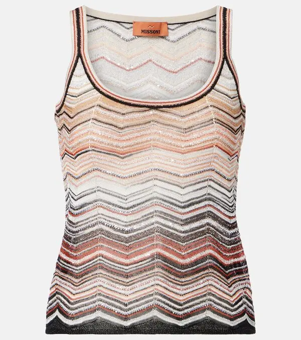 Missoni Zigzag Sequined Lamé Top - Multicoloured