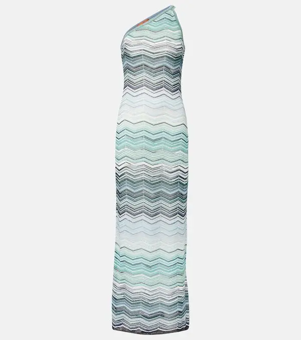 Missoni Zig-zag Lamé Maxi Dress - Blue