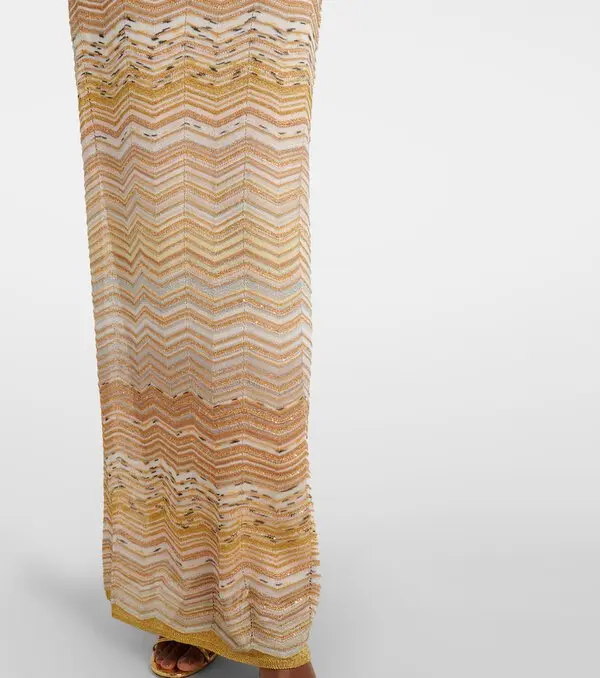 Missoni Zigzag Lamé Maxi Dress - Gold