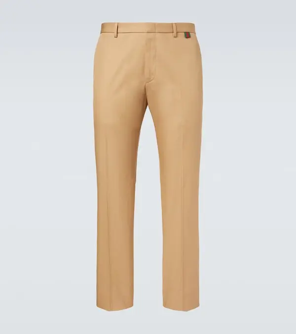 Gucci Mid-rise Cropped Straight Pants - Beige