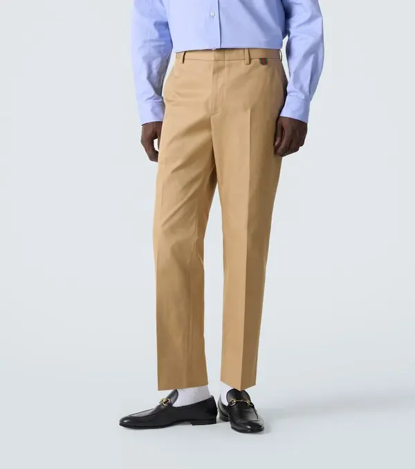 Gucci Mid-rise Cropped Straight Pants - Beige