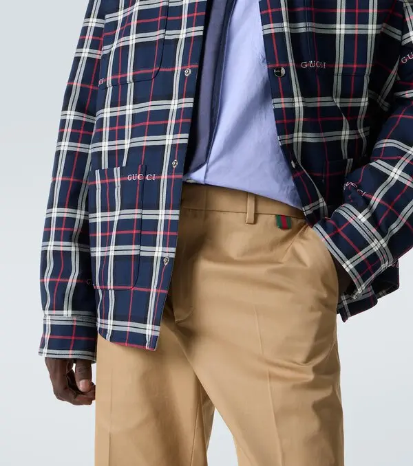 Gucci Mid-rise Cropped Straight Pants - Beige
