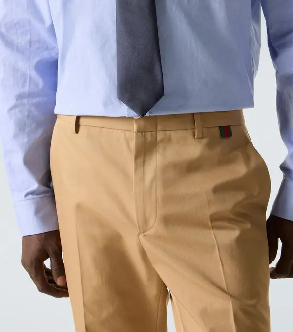 Gucci Mid-rise Cropped Straight Pants - Beige