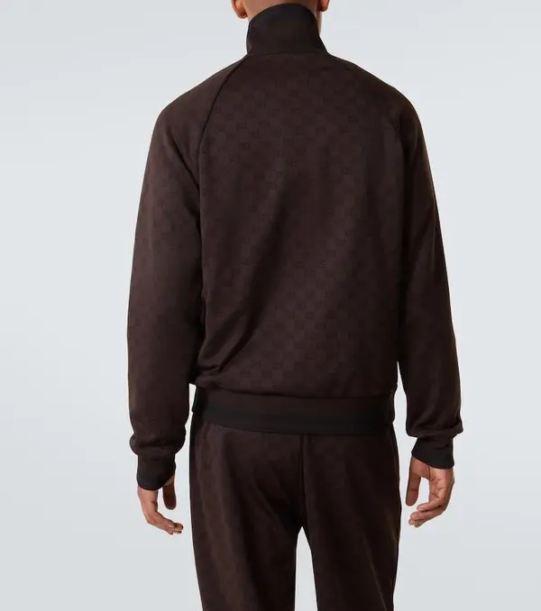 Gucci Gg Jacquard Track Jacket - Brown