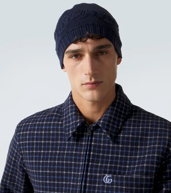 Gucci Horsebit Wool Beanie - Blue