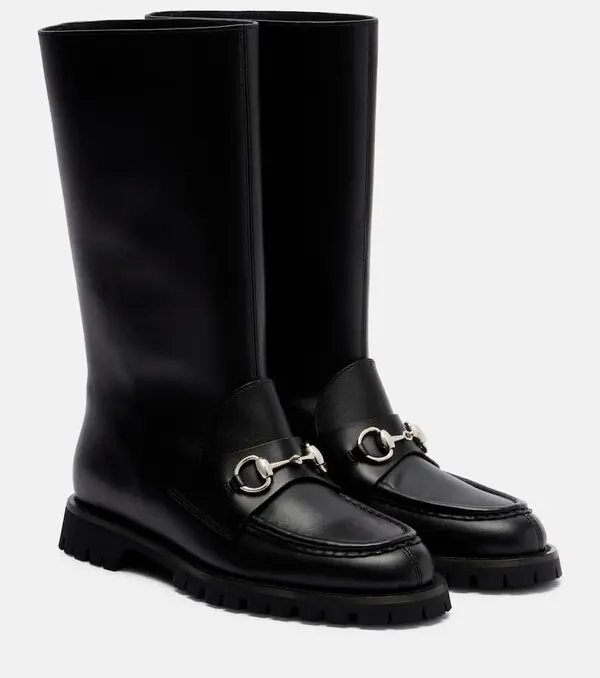 Gucci Horsebit Leather Ankle Boots