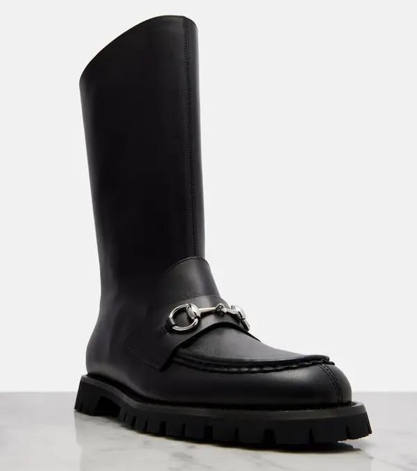Gucci Horsebit Leather Ankle Boots