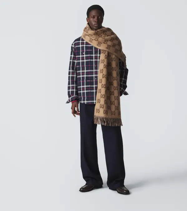 Gucci Gg Fringed Scarf - Neutrals