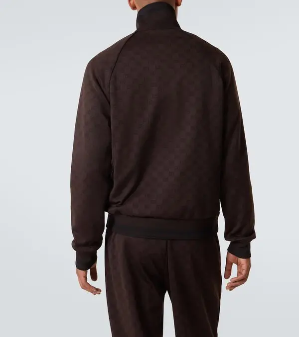 Gucci Gg Jacquard Track Jacket - Brown