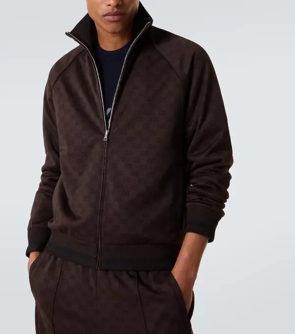 Gucci Gg Jacquard Track Jacket - Brown