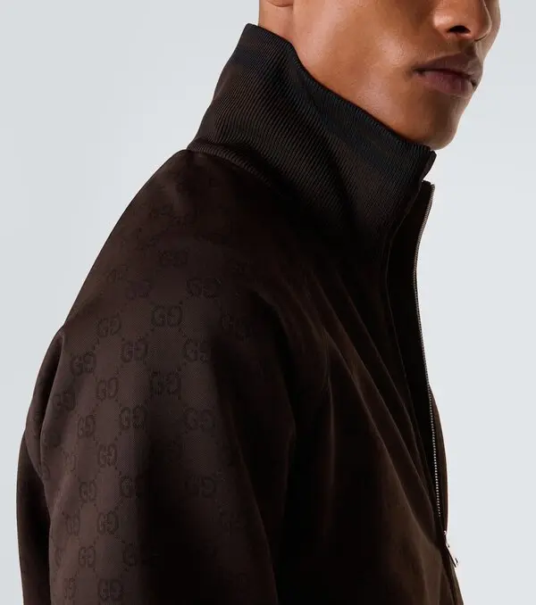Gucci Gg Jacquard Track Jacket - Brown