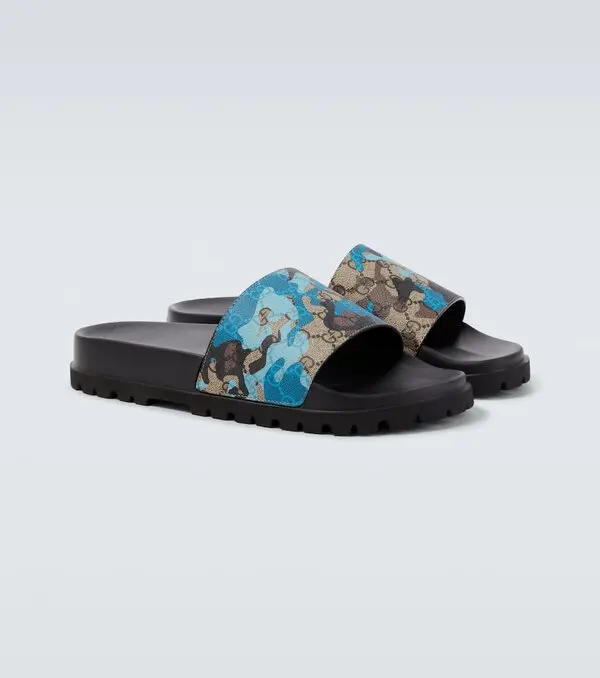 Gucci Gg Canvas Slides
