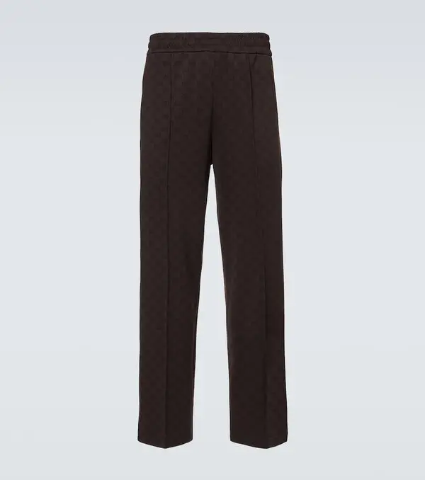 Gucci Gg Jacquard Track Pants - Brown