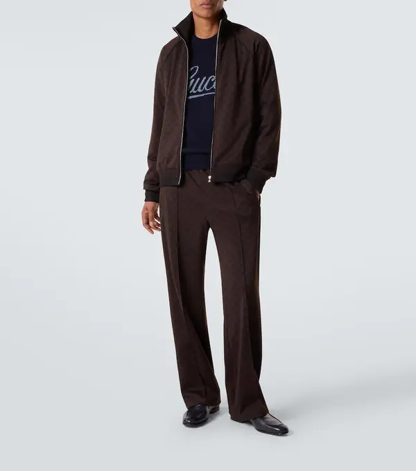 Gucci Gg Jacquard Track Pants - Brown