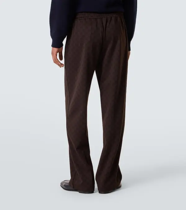 Gucci Gg Jacquard Track Pants - Brown