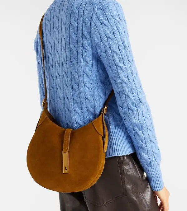 Polo Ralph Lauren Polo Id Small Suede Shoulder Bag - Brown