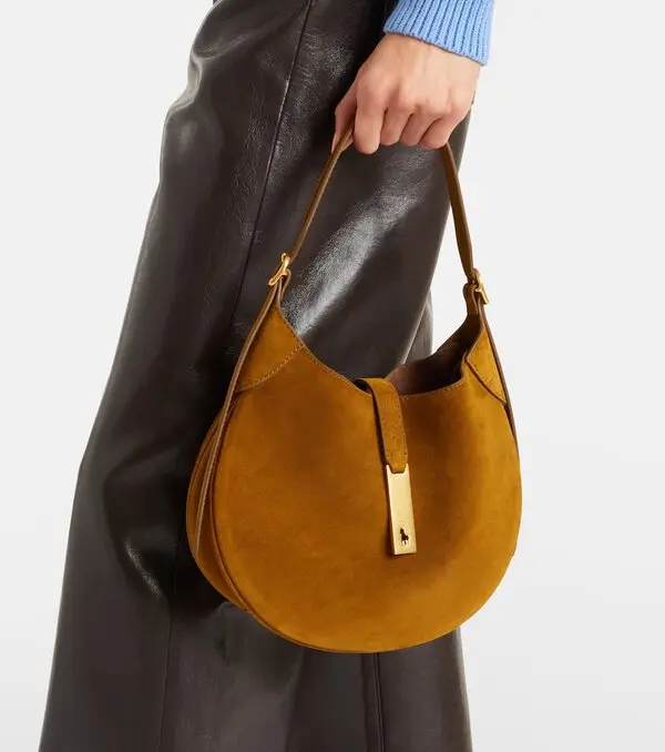 Polo Ralph Lauren Polo Id Small Suede Shoulder Bag - Brown